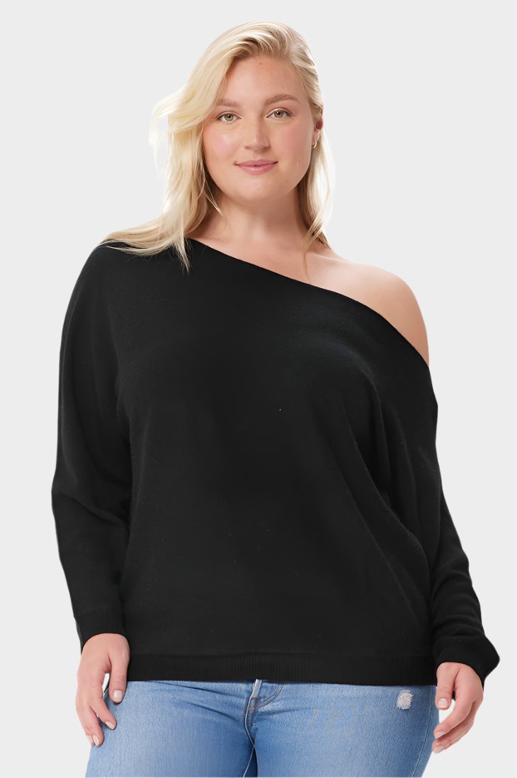 Plus Size Cashmere Off the Shoulder Top – Minnie Rose