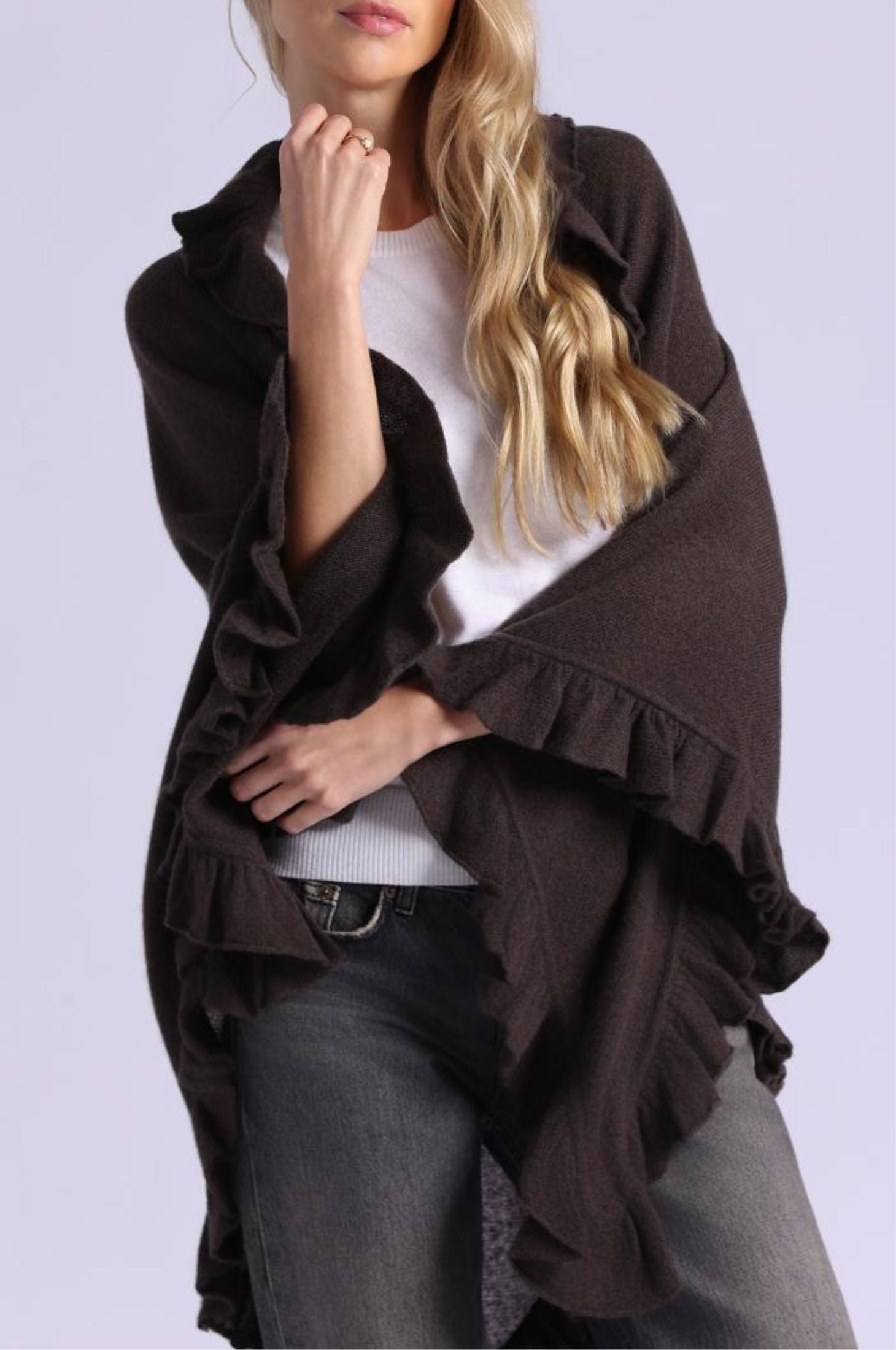 Cashmere Ruffle Shawl – Minnie Rose