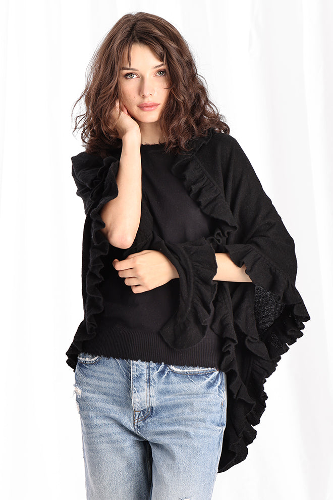 Cashmere Ruffle Shawl – Minnie Rose