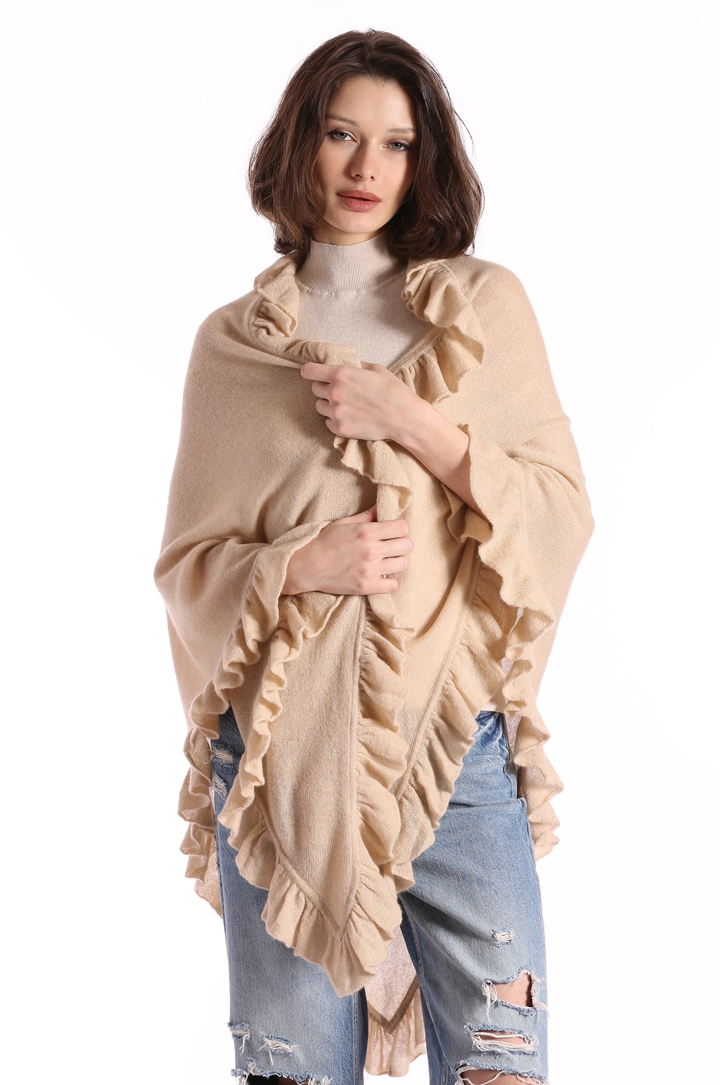 Cashmere Ruffle Shawl – Minnie Rose