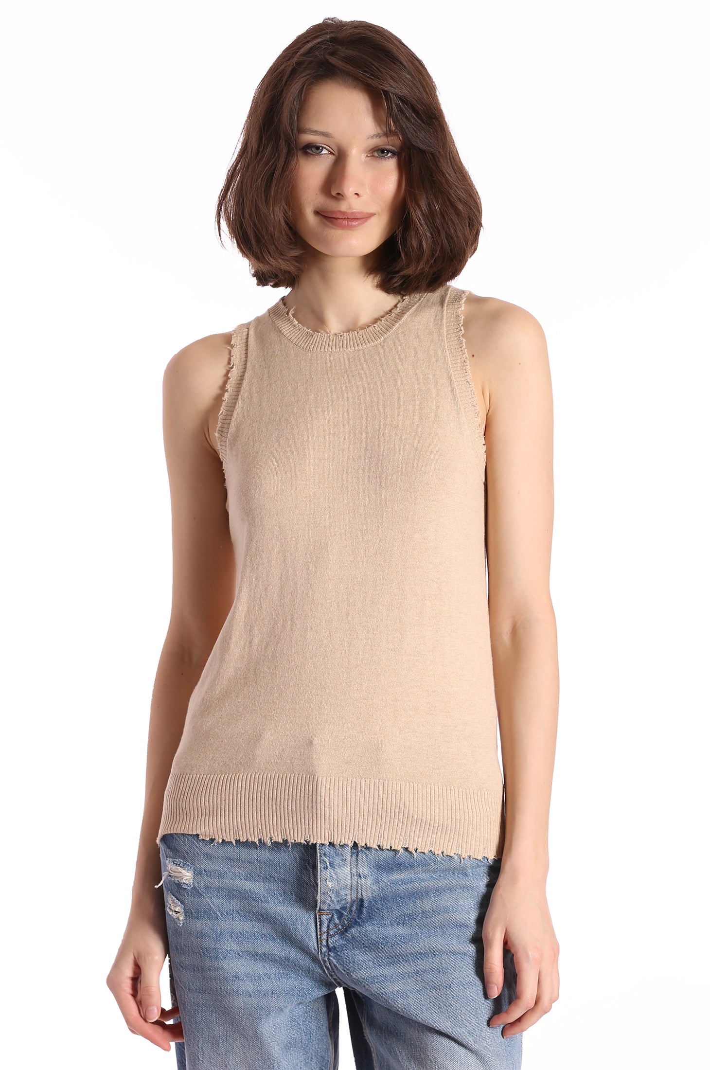 Cotton Cashmere Frayed Tank – Minnie Rose